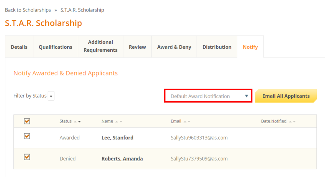 Custom Award Notification Templates – AwardSpring Help Center