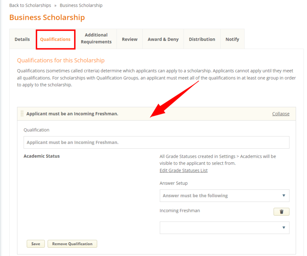 Qualifications: A Detailed Guide – AwardSpring Help Center