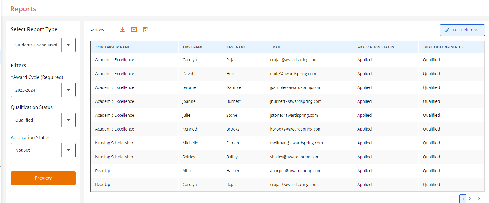 Building Smart Reports – AwardSpring Help Center