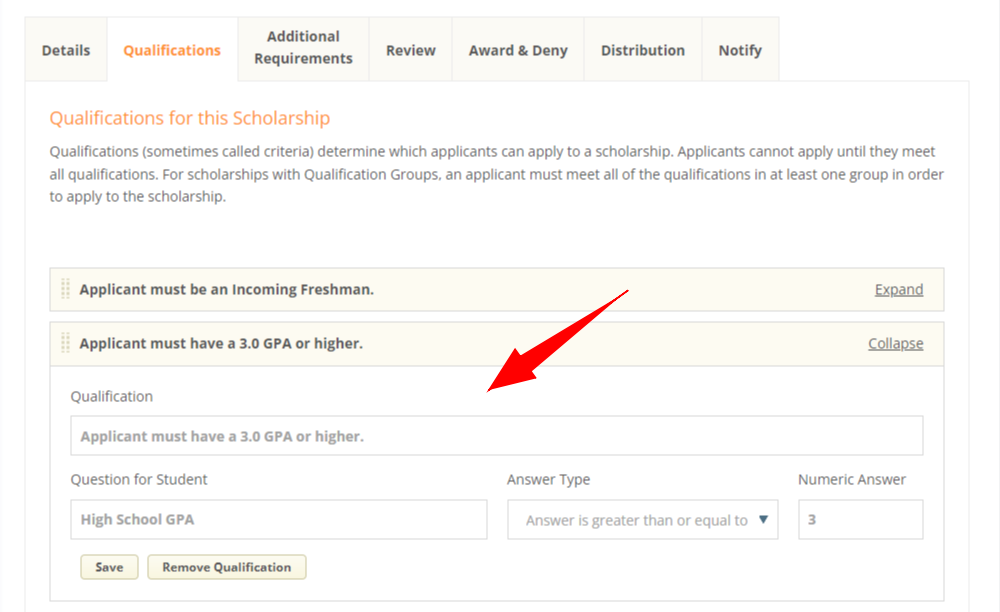 Qualifications: A Detailed Guide – AwardSpring Help Center