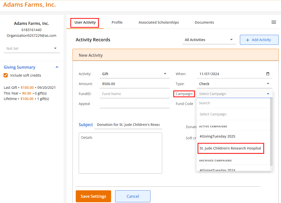 Campaigns – AwardSpring Help Center