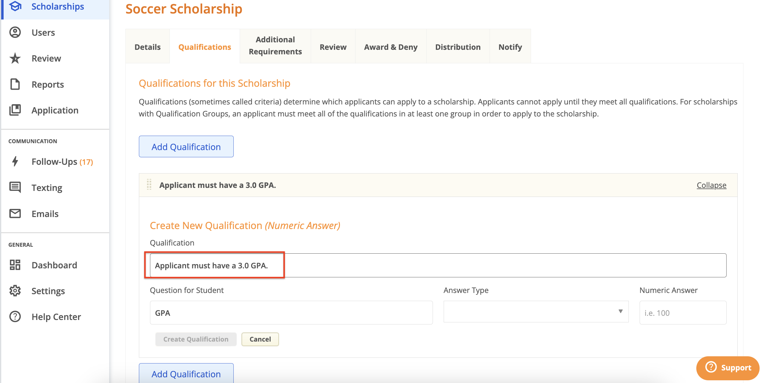 Qualifications: A Detailed Guide – AwardSpring Help Center