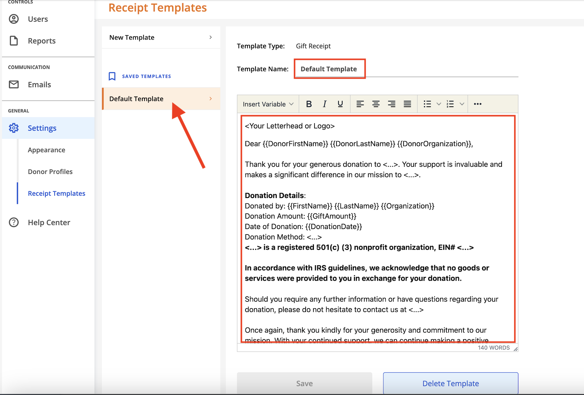 Gift Receipts – AwardSpring Help Center