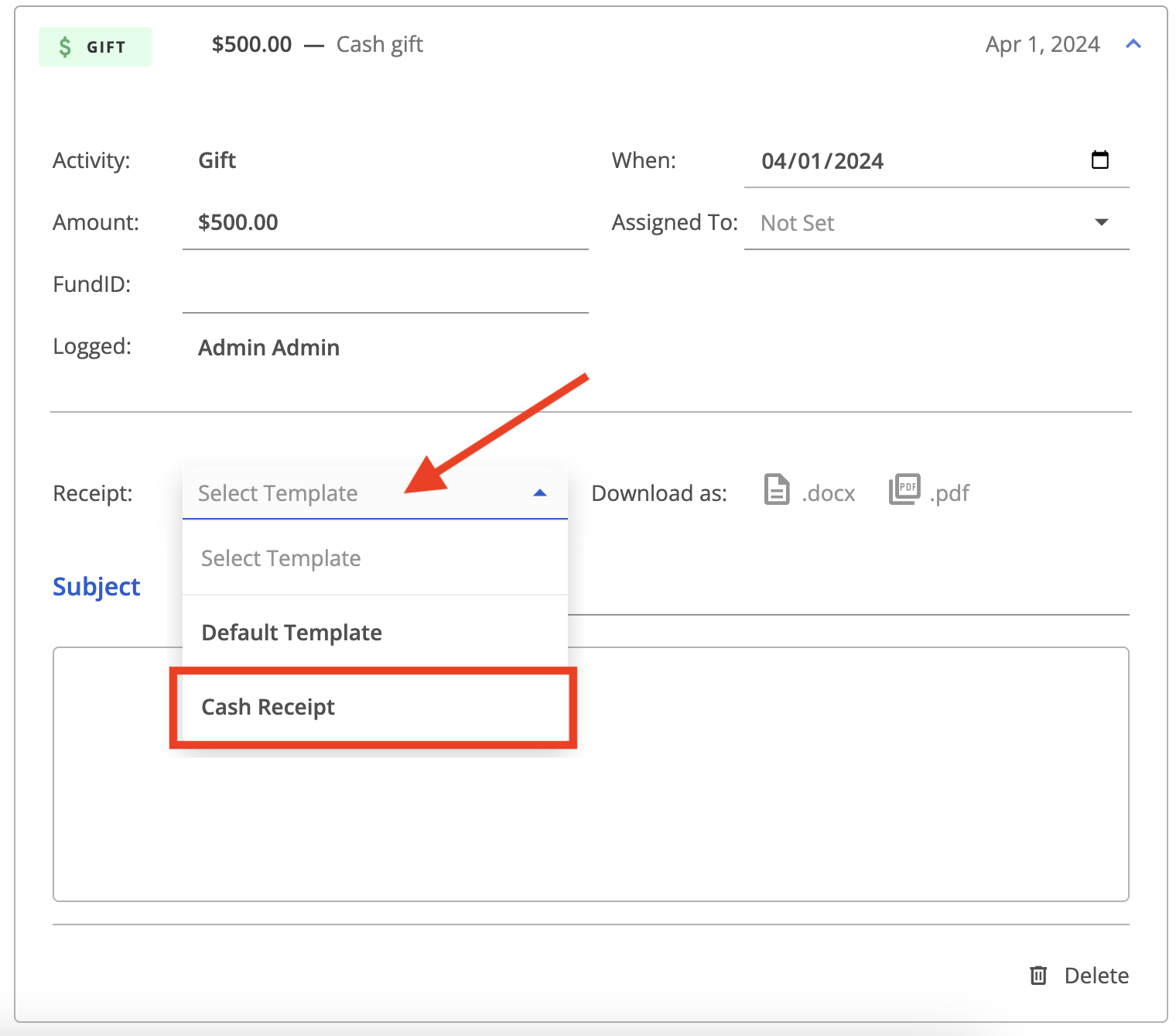 Gift Receipts – AwardSpring Help Center