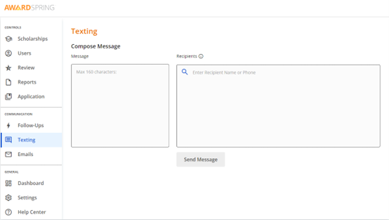 Texting – AwardSpring Help Center